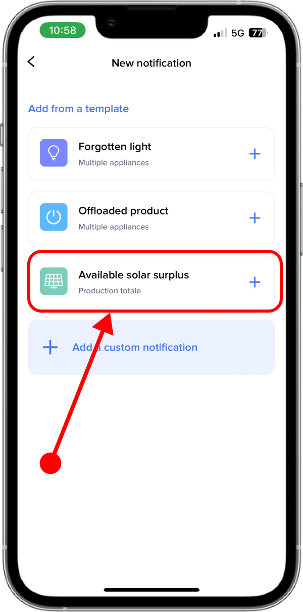 How do I use smart notifications to be notified when I have energy ...